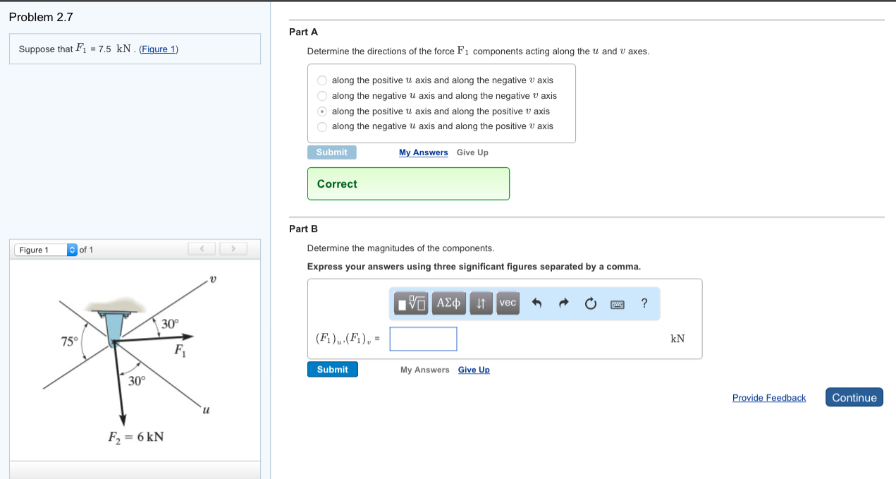 Solved Suppose that F_1 = 7.5 kN. (Figure 1) Determine the | Chegg.com