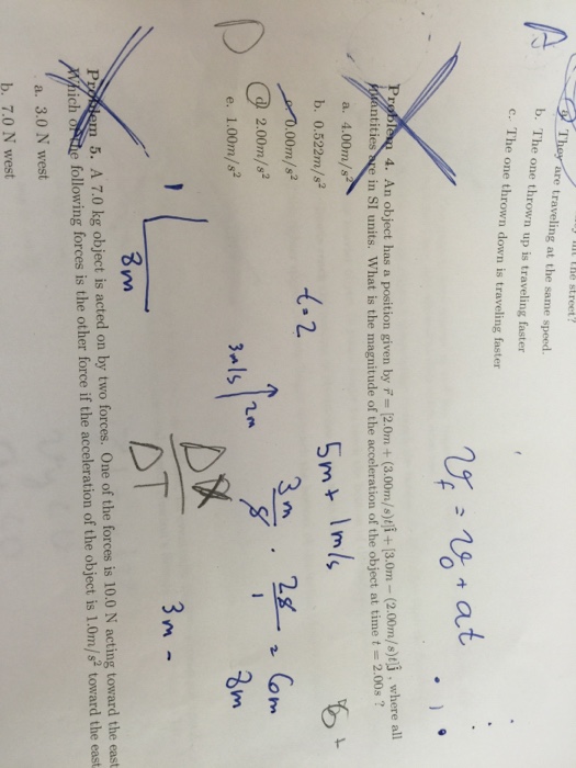 Solved An object has a position given by r vector = [2.0m + | Chegg.com