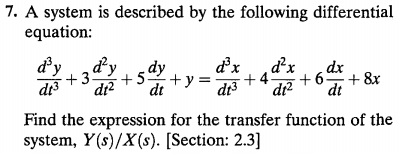 Solved A system is described by the following differential | Chegg.com