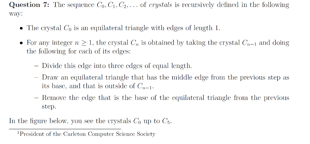The sequence C0,C1,C2,... of crystals is recursively | Chegg.com