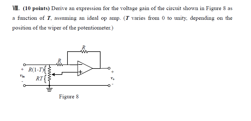 Solved Derive an expression for the voltage gain of the | Chegg.com
