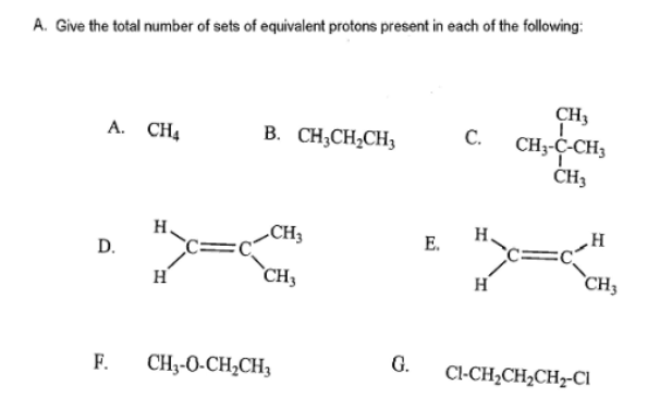 Solved Give the total number of sets of equivalent protons | Chegg.com