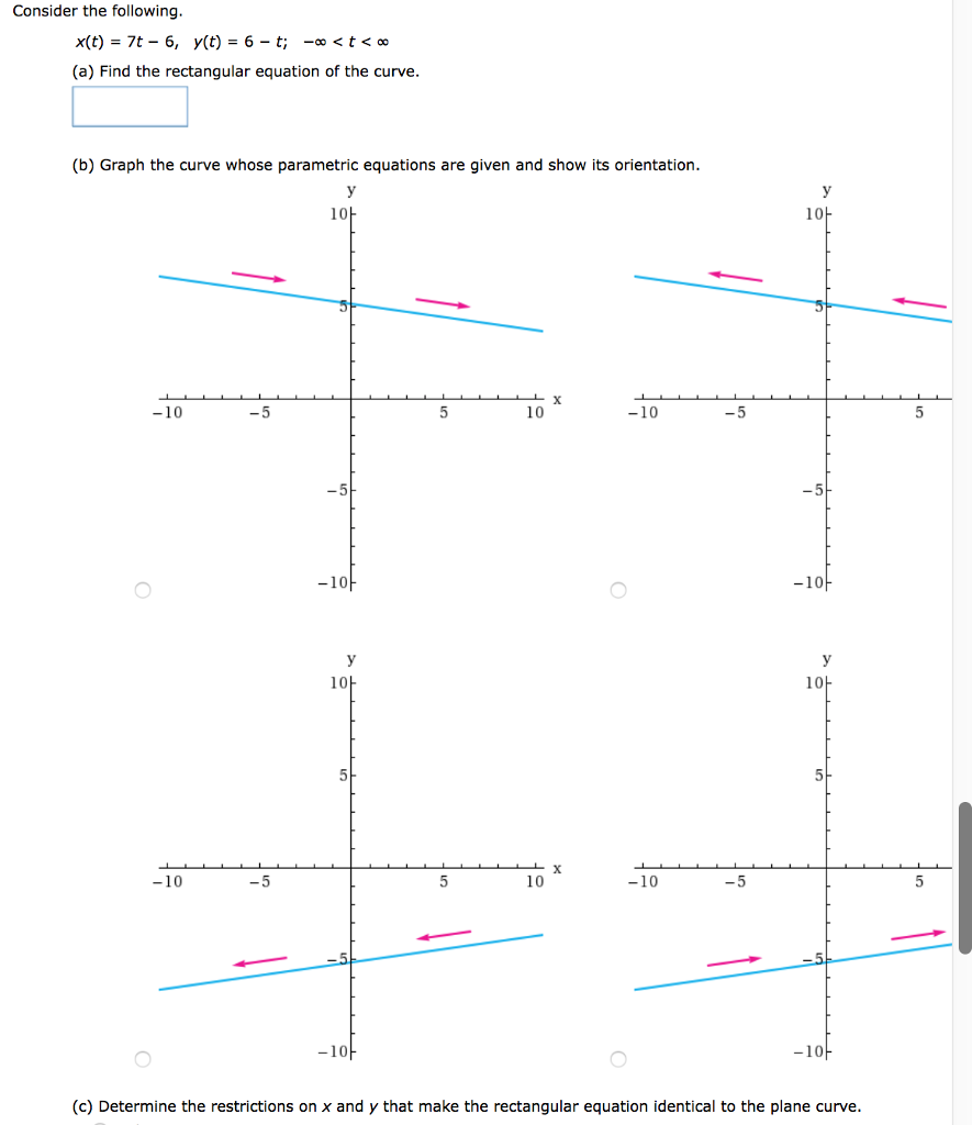 Solved Consider the following. (a) Find the rectangular | Chegg.com Solved Consider the following. (a) Find the rectangular | Chegg.com