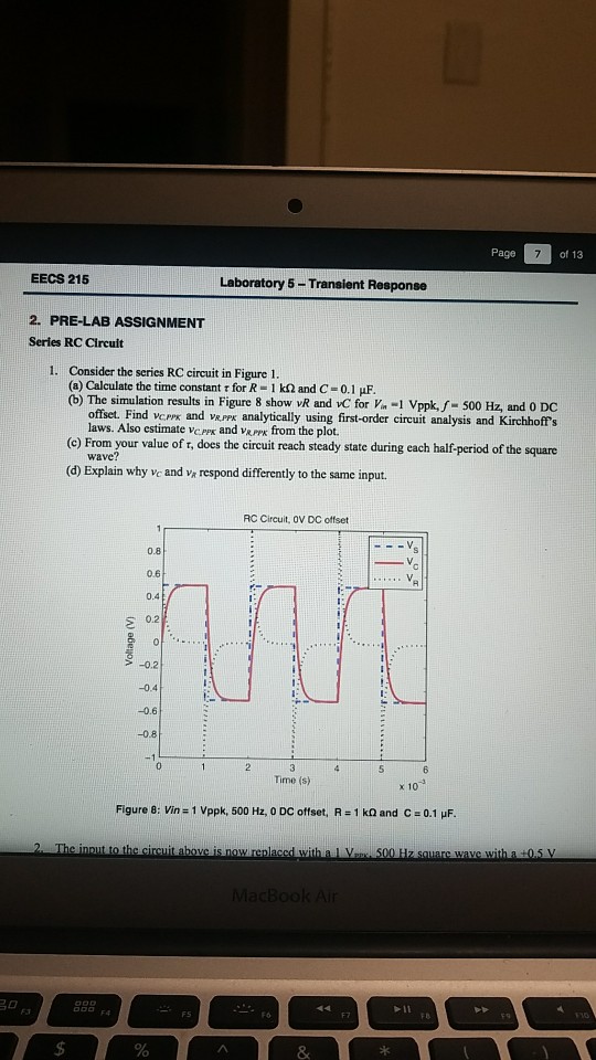 Solved Page of 13 EECS 215 Laboratory 5- Transient Response | Chegg.com