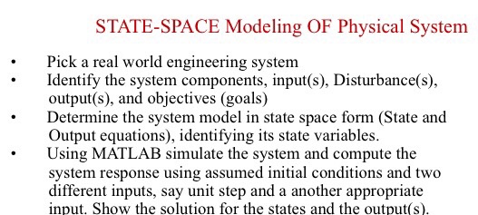 Solved STATE-SPACE Modeling OF Physical System Pick a real | Chegg.com