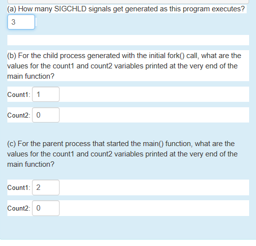 Solved #include #include int count1 = 0; int count2 = 0; | Chegg.com