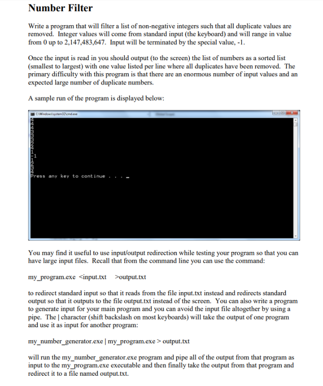 Solved Number Filter Write A Program That Will Filter A List