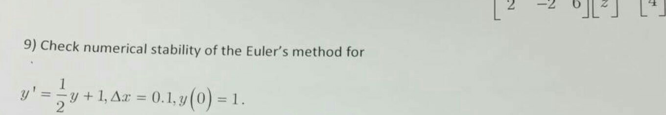 Solved Check numerical stability of the Euler's method for | Chegg.com