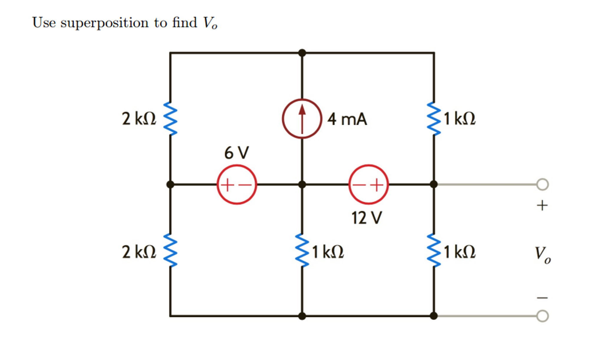 Solved Use superposition to find V_0 | Chegg.com