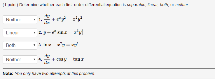 Solved Determine Whether Each First Order Differential