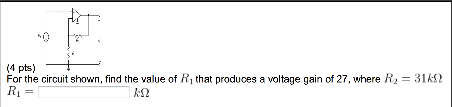 Solved For the circuit shown, find the value of R1 that | Chegg.com