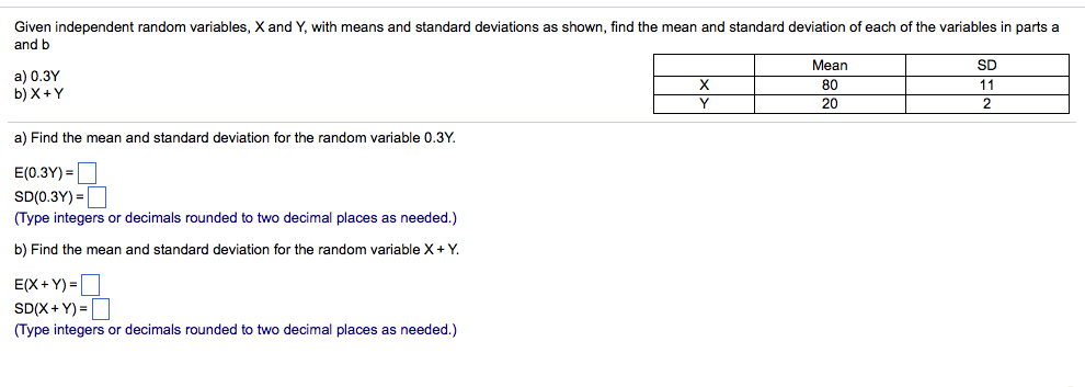 Solved Given independent random variables, X and Y, with | Chegg.com