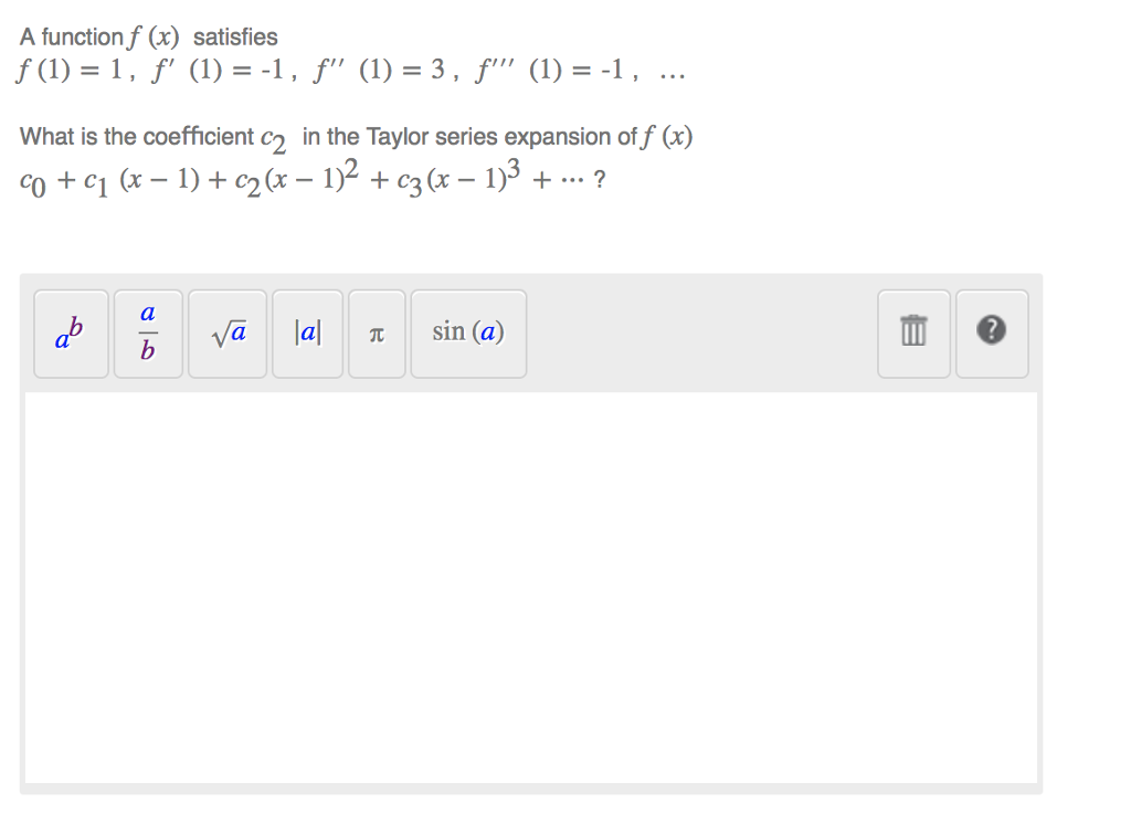 Solved A function f(x) satisfies f(1)=1, f'(1)=-1, f'' | Chegg.com