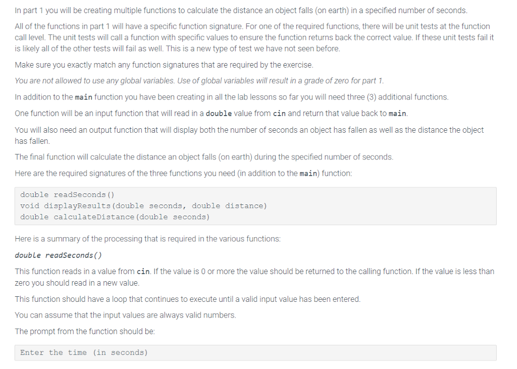 Solved n part 1 you will be creating multiple functions to | Chegg.com