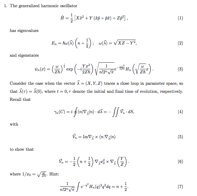 1. The generalized harmonic oscillator has | Chegg.com