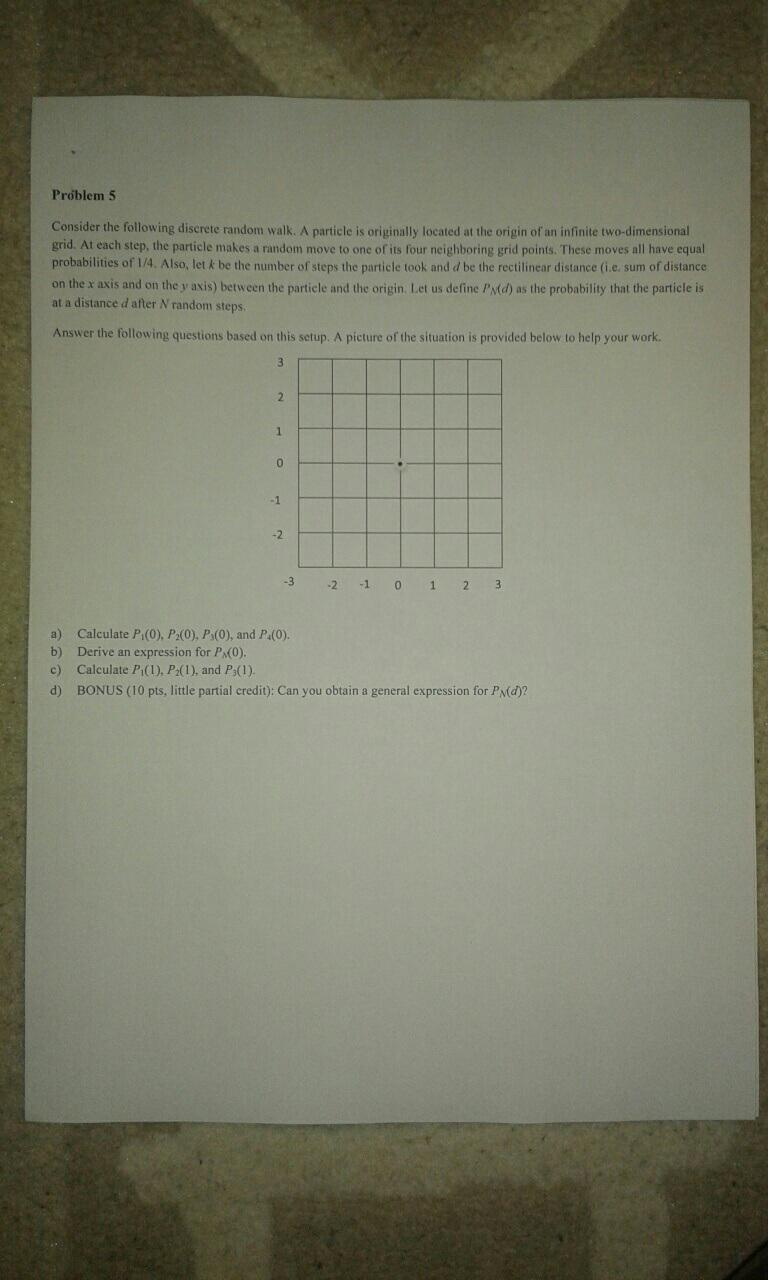 Consider the following discrete random walk. A | Chegg.com
