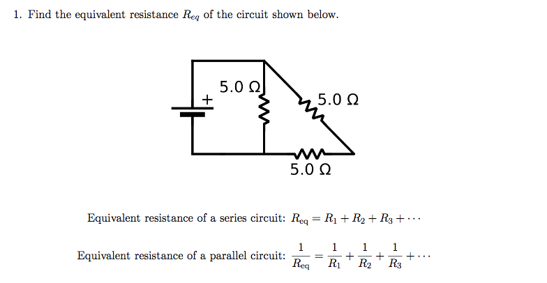Solved 1. Find the equivalent resistance Req of the circuit | Chegg.com