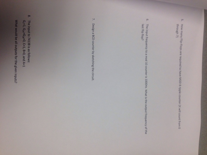 Solved How many Flip-Flops are required to have MOD 8 ripple | Chegg.com