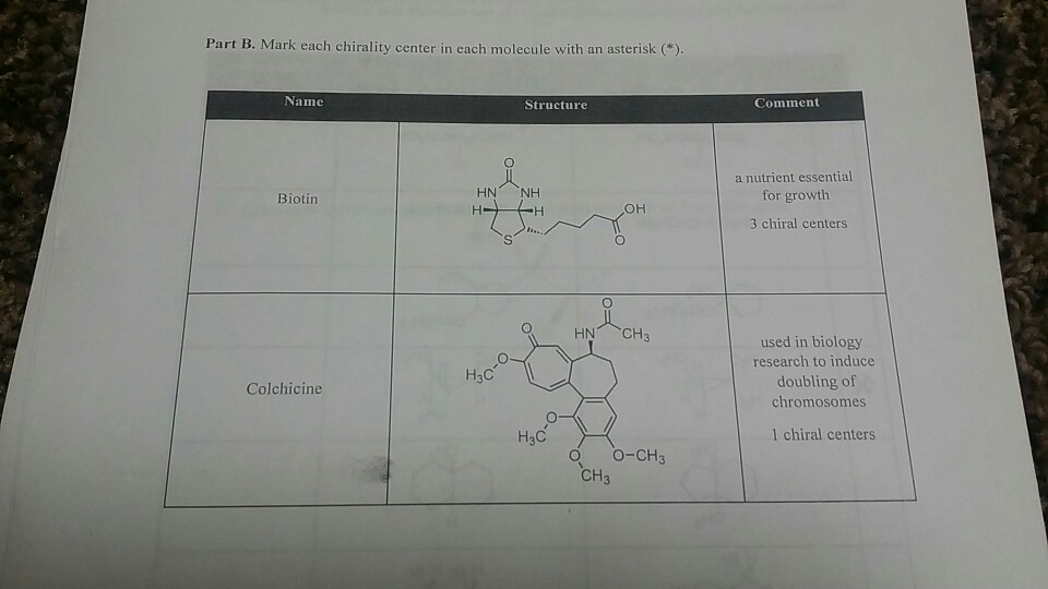Solved Part B. Mark each chirality center in each molecule | Chegg.com