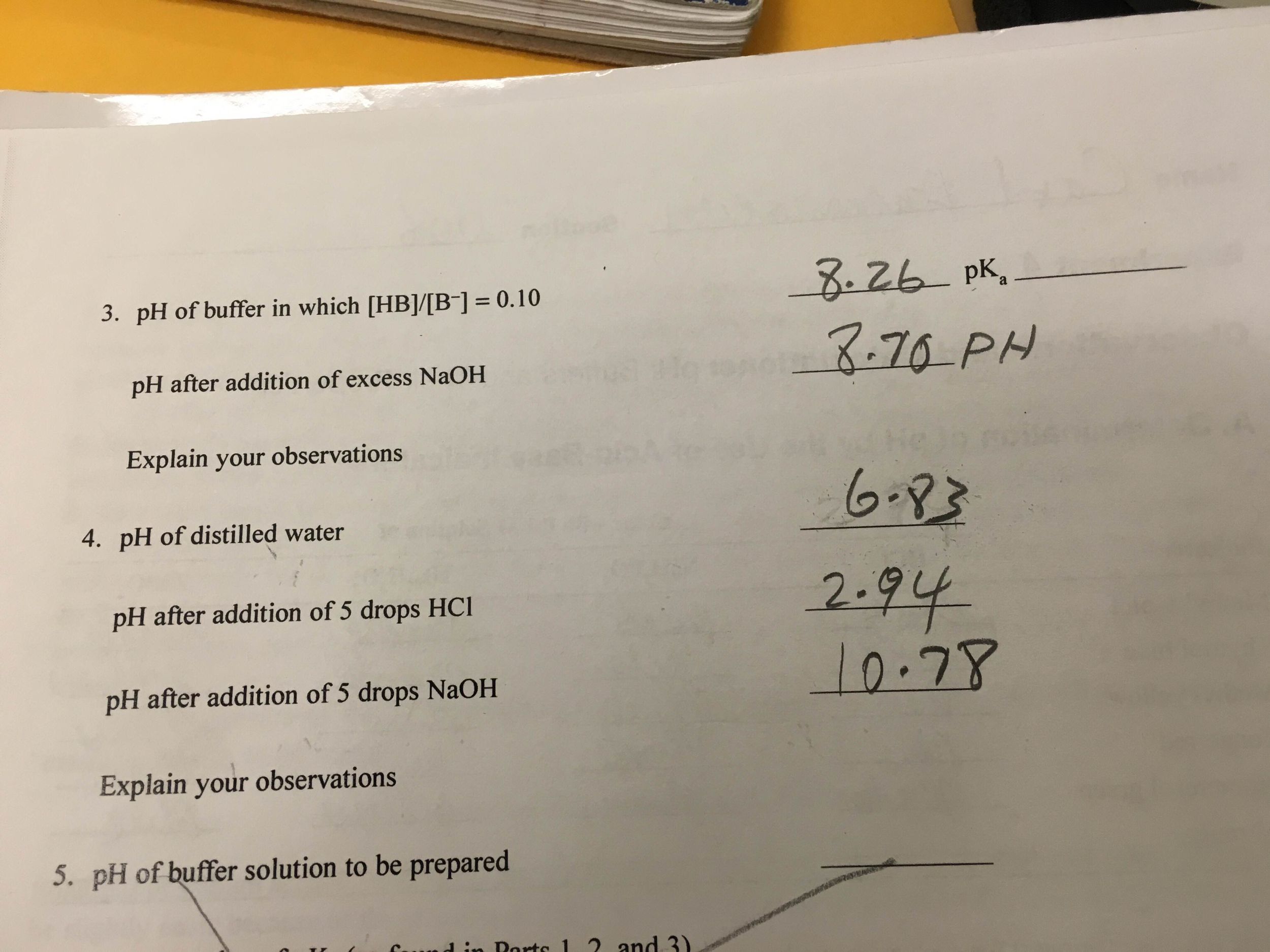 Solved Lab Determination Of Ph By The Use Of