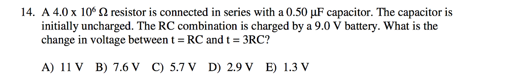 Solved 14. A 4.0 x 106 ? resistor is connected in series | Chegg.com