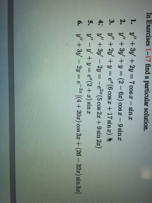Solved In Exercises 1-17 find a particular solution. y" + | Chegg.com