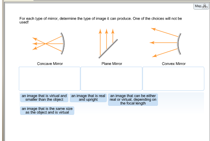 Solved For each type of mirror, determine the type of image | Chegg.com