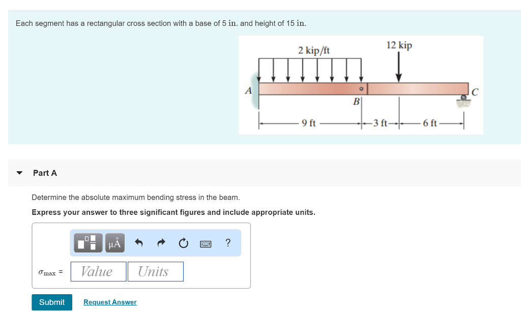 Solved Each segment has a rectangular cross section with a | Chegg.com
