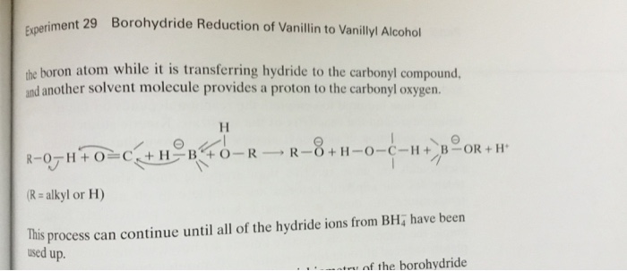 Solved Borohydride Reduction Of Vanillin To Vanillyl