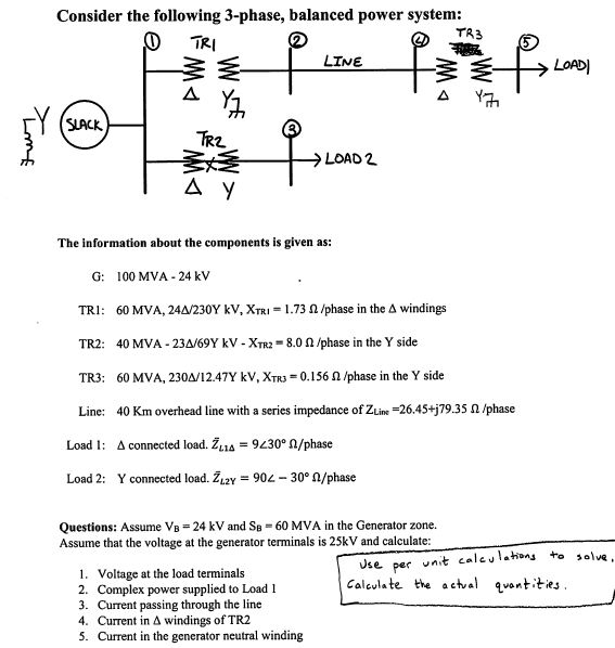 Solved Consider the following 3-phase, balanced power | Chegg.com