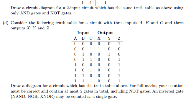 Solved Consider the following truth table for a circuit with | Chegg.com