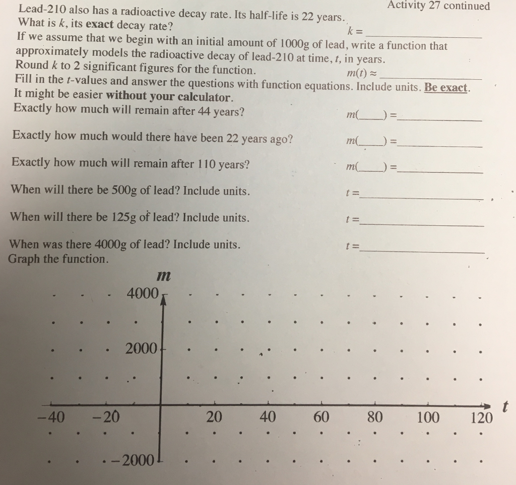 Solved Lead-210 also has a radioactive decay rate. Its | Chegg.com