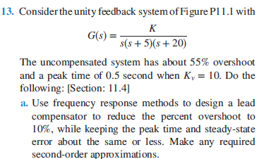 Solved Consider the unity feedback system of Figure P11.1 | Chegg.com