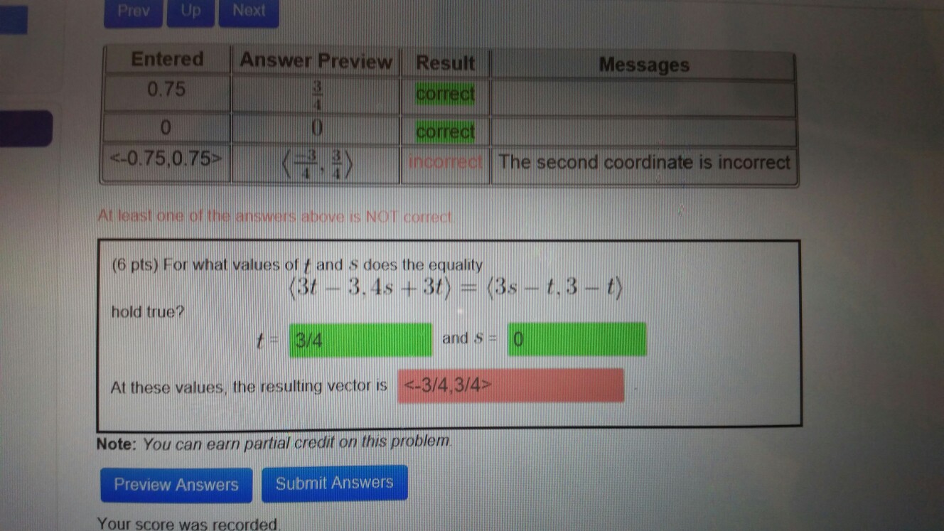 Solved Prev Up Next Entered Answer Preview Result Messages | Chegg.com