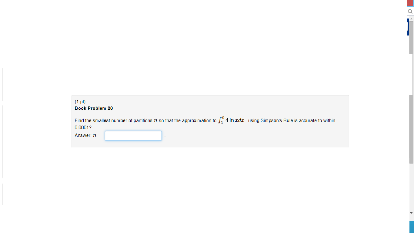 Solved Find the smallest number of partitions n so that the | Chegg.com
