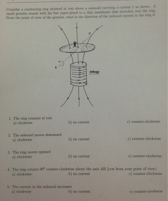 Solved Consider a conducting ring situated at rest above a | Chegg.com