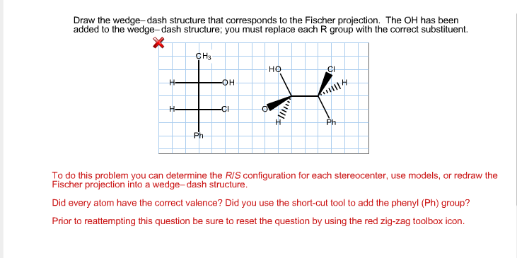 Solved Draw the wedge-dash structure that corresponds to the | Chegg.com