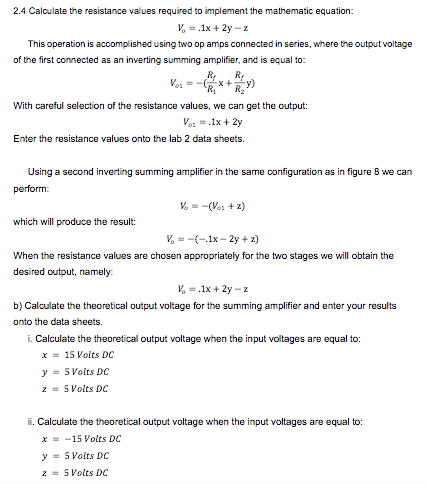 Solved 2.4 Calculate the resistance values required to | Chegg.com
