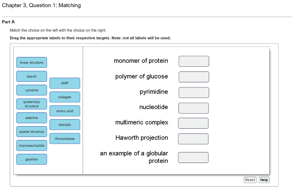 Solved Chapter 3, Question 1: Matching Part A Match the | Chegg.com