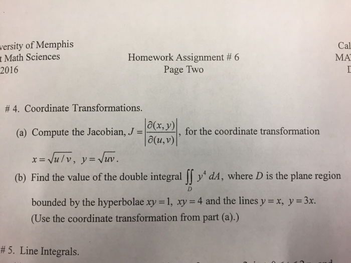 Solved Coordinate Transformations Compute The Jacobian J