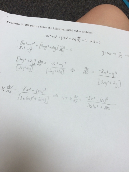 Solved Solve the following initial value problem: 8x^3 + | Chegg.com
