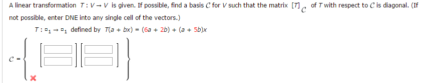 Solved A linear transformation T: V rightarrow V is given. | Chegg.com