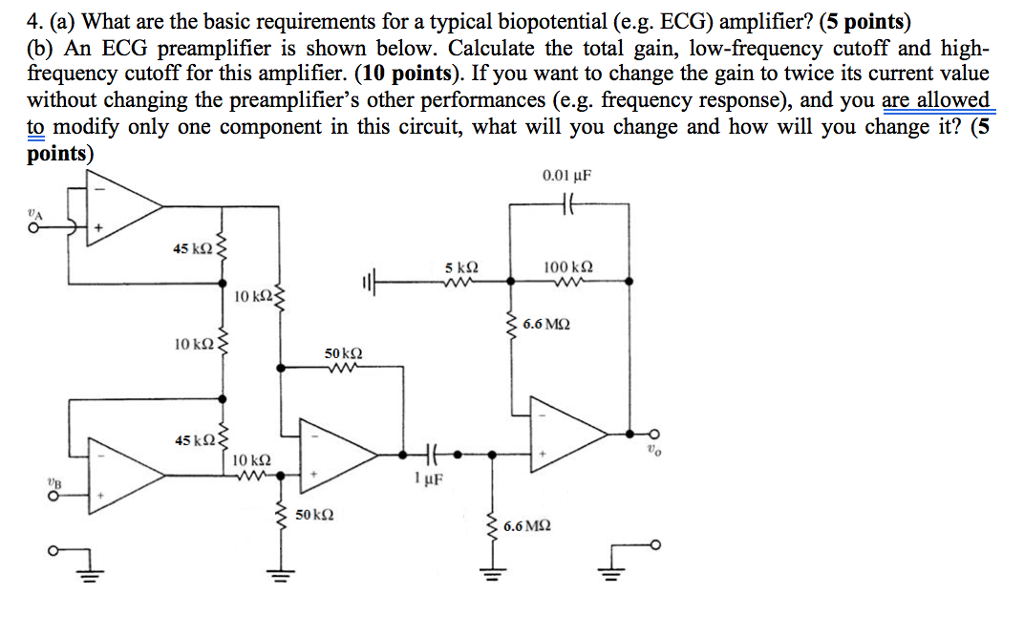 Biopotential amplifier for ecg test