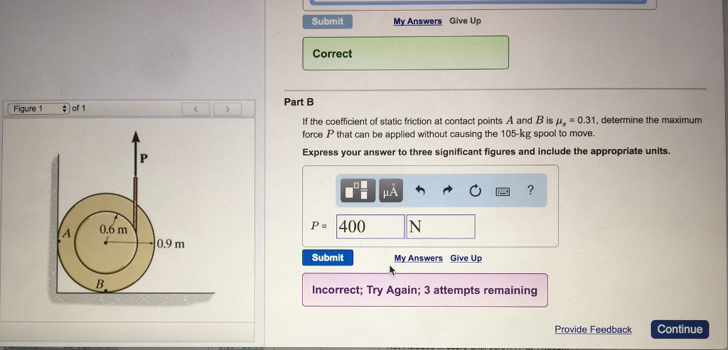 Solved If The Coefficient Of Static Friction At Contact