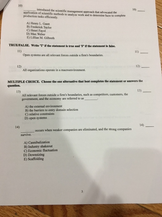 Solved TRUEFALSE. Write Tif the statement ls true and "F if | Chegg.com