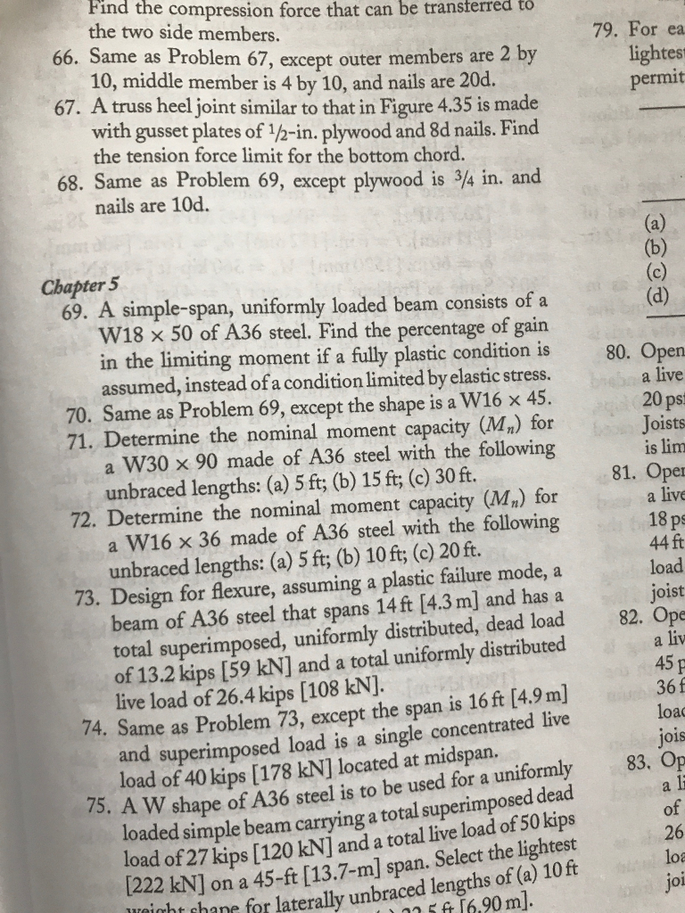 Solved A simple-span, uniformly loaded beam consists of a | Chegg.com