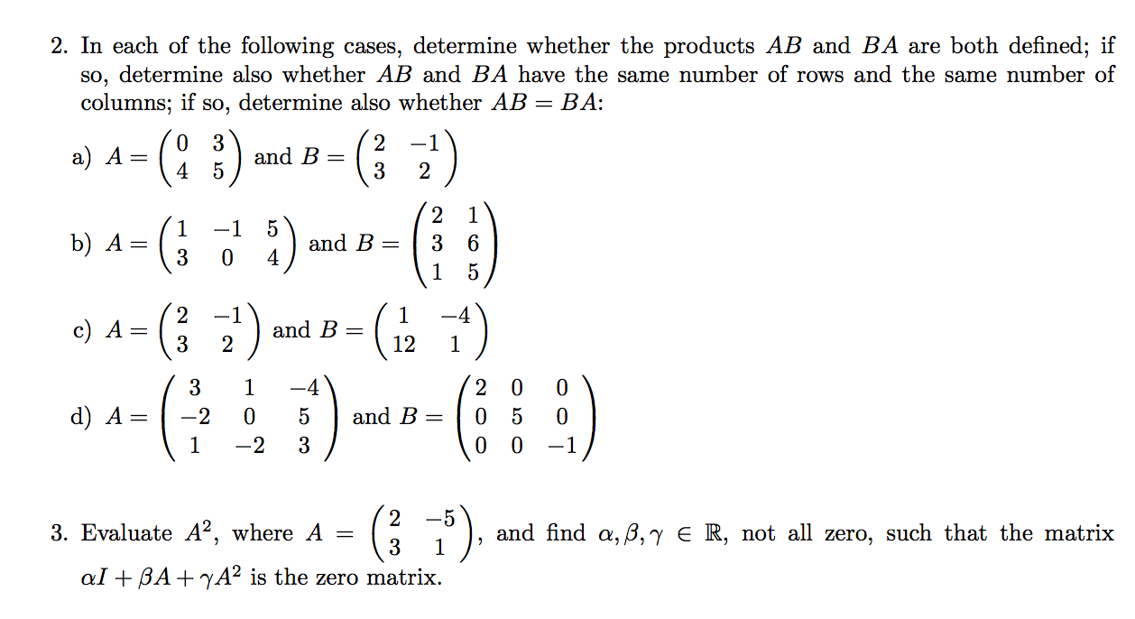 Solved In each of the following cases, determine whether the | Chegg.com