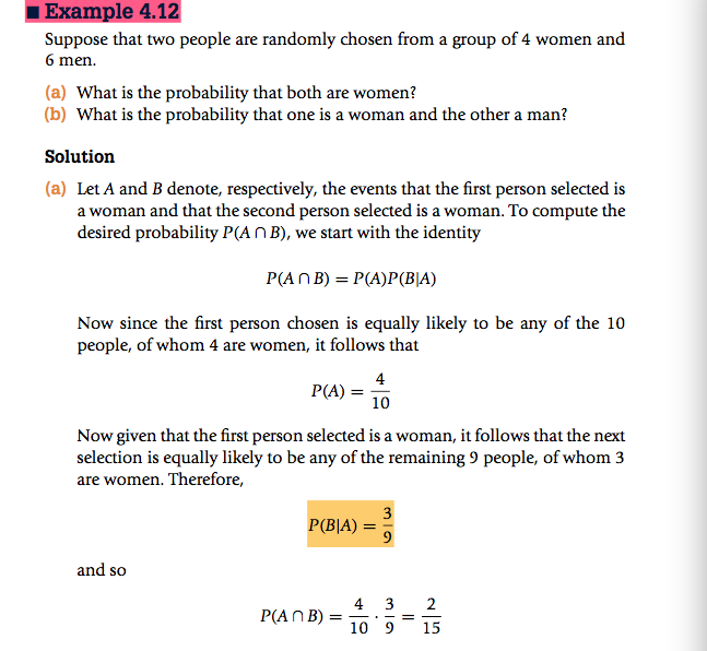 Solved Example 4.12 Suppose that two people are randomly | Chegg.com