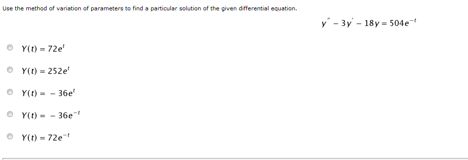 Solved Use The Method Of Variation Of Parameters To Find A
