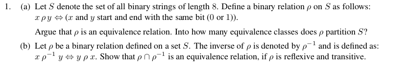 Solved 1.(a) Let S denote the set of all binary strings of | Chegg.com